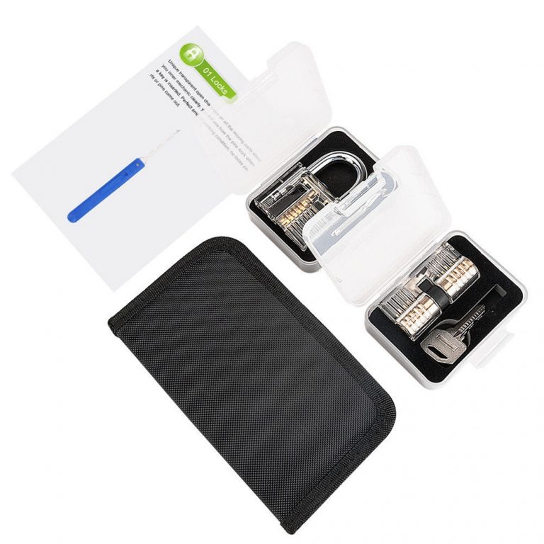 Locksmith Transparent Visible Practice Padlock Lock Training Skill Tool Set (BLACK) – Yoibo