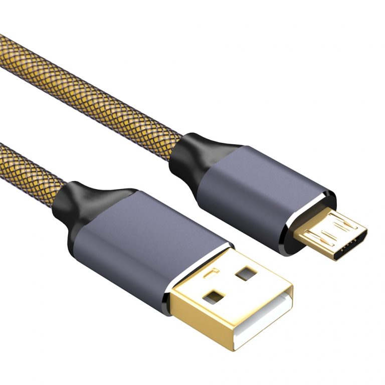 USB 2.0 Micro USB Cable Android Charger 24K Gold Plated Braided 2.4A ...